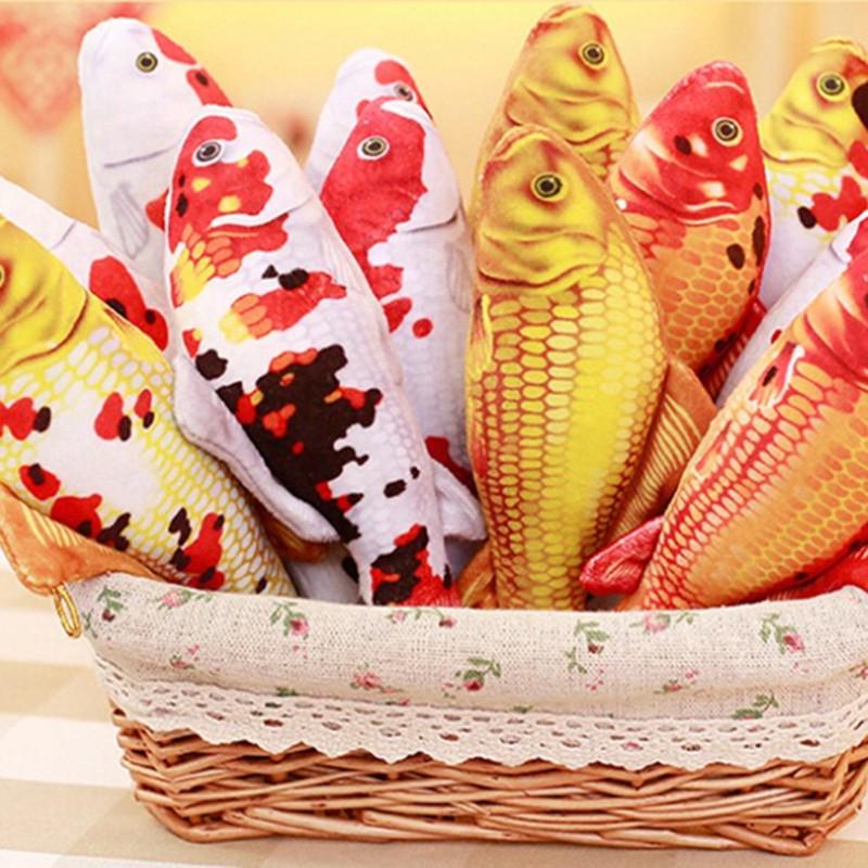 3D Carp Fish Shape Toy Funny cat stick Pet chew toy Pet Soft Plush Sofa ...