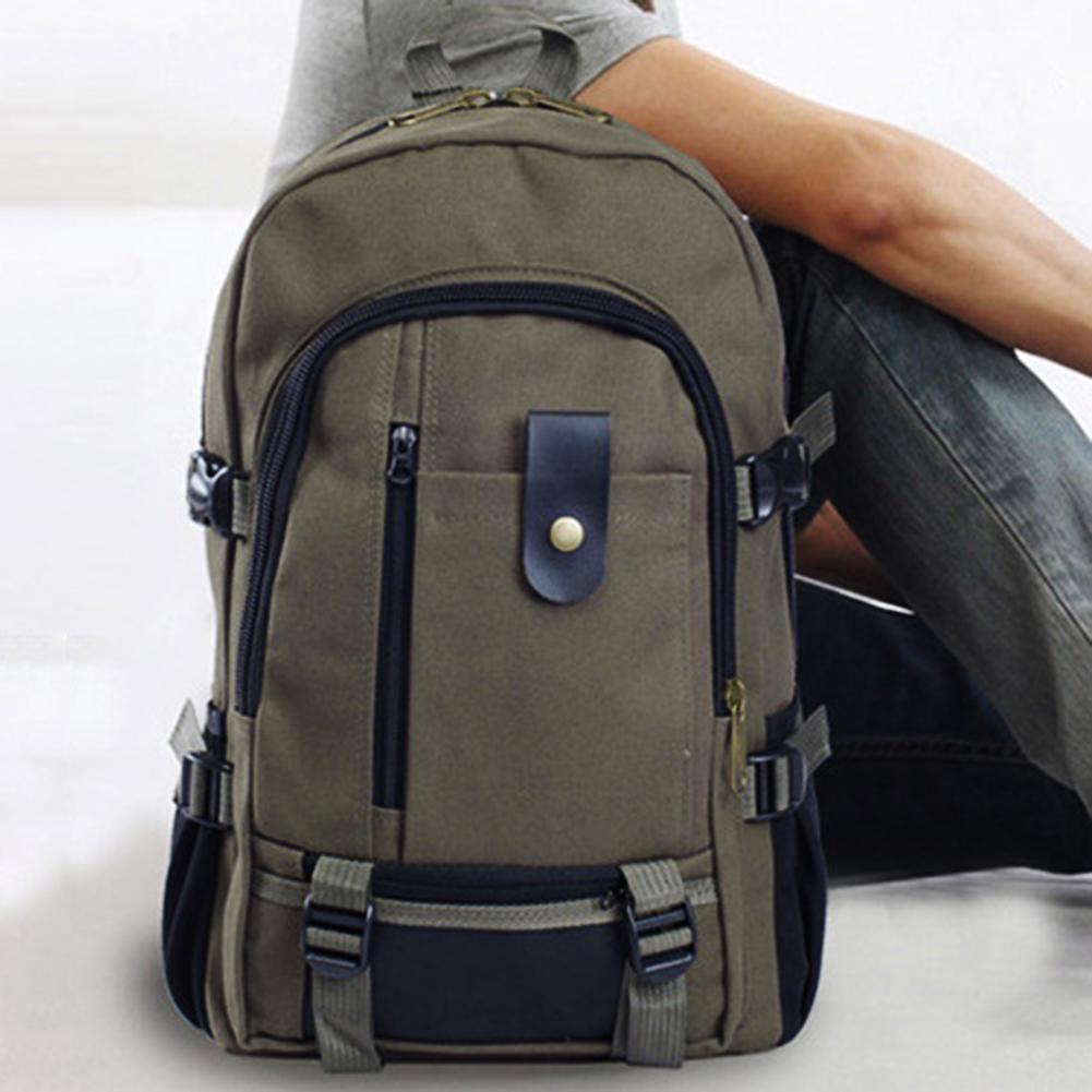 Buy Fashion Bags Unisex Travel Multi Pocket Zipper Canvas Backpack ...