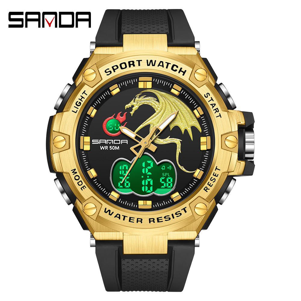 Satın alın Sanda Countdown Stopwatch Sport Watch Mens Watches Men Wrist ...
