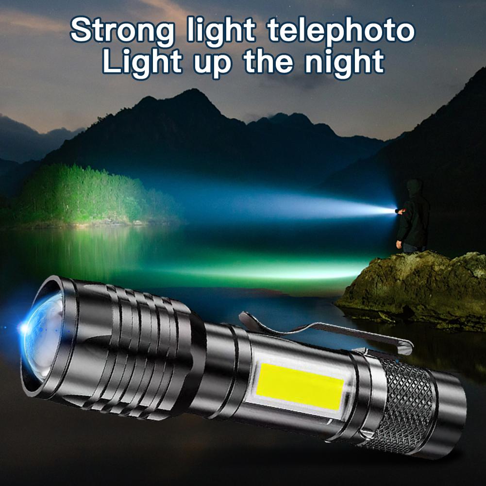 Portable Rechargeable Strong Flashlight Mini USB Charging LED Super ...
