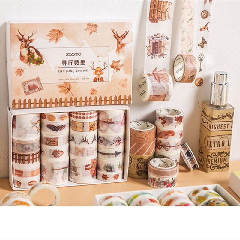 Buy 20Pcs/Set Adhesive Tapes Stickers Decorative Stationery Tapes Washi ...