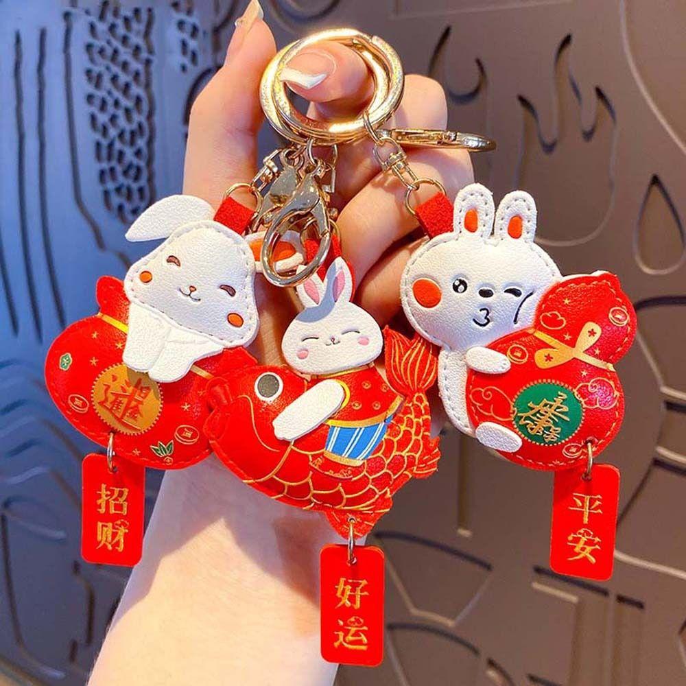 Buy New Year Gifts Chinese New Year Keychain Rabbit Key Pendant Cartoon ...