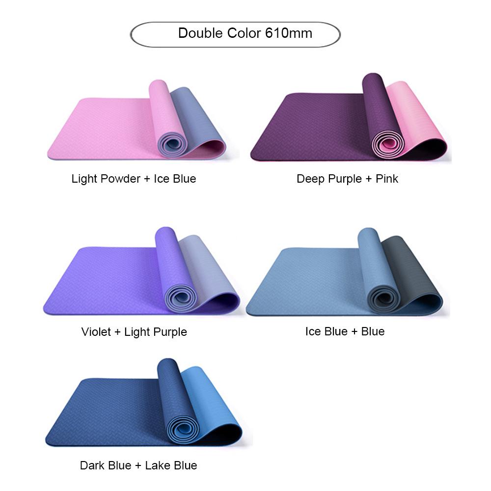 Buy Portable Single/Double Color 61/68 Widen Fitness Yoga Mat TPE Soft ...