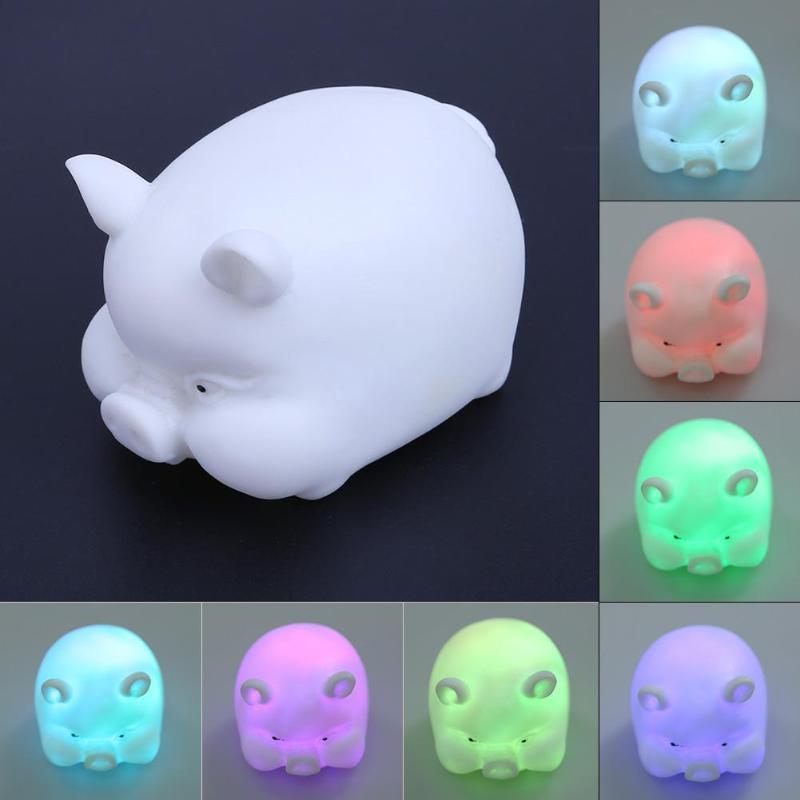 Buy Night Light Pig-shaped Colorful 7 Colors LED Light Children Night ...