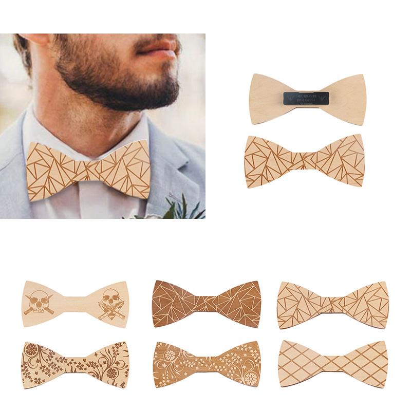 Buy Wooden Handmade Wood Bow Tie Bowtie Wedding Men's Fashion Stylish ...