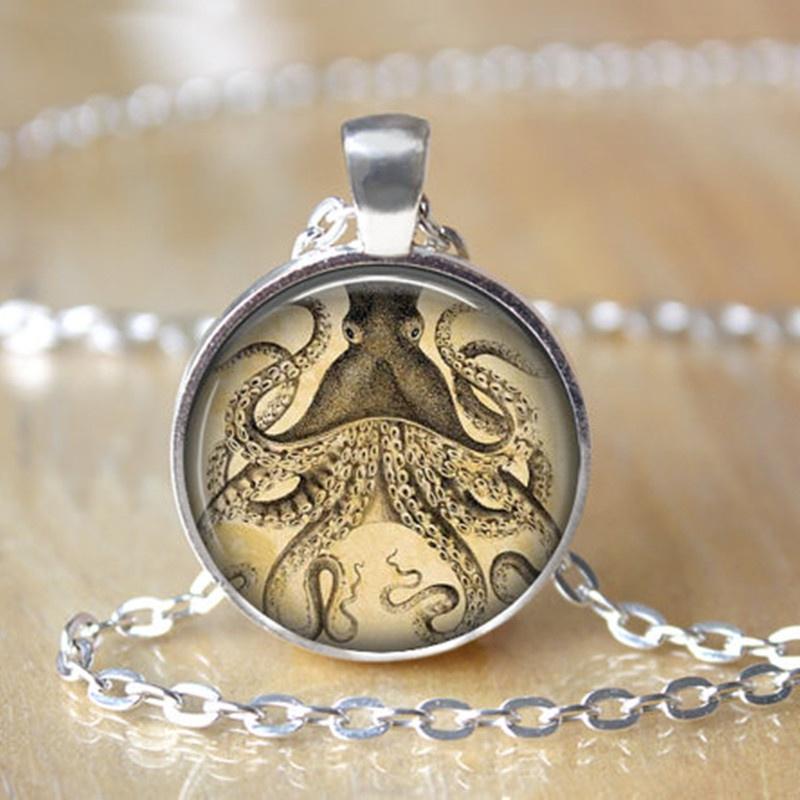 Octopus Necklace Octopus Jewelry Kraken Necklace Nautical Jewelry uygun ...