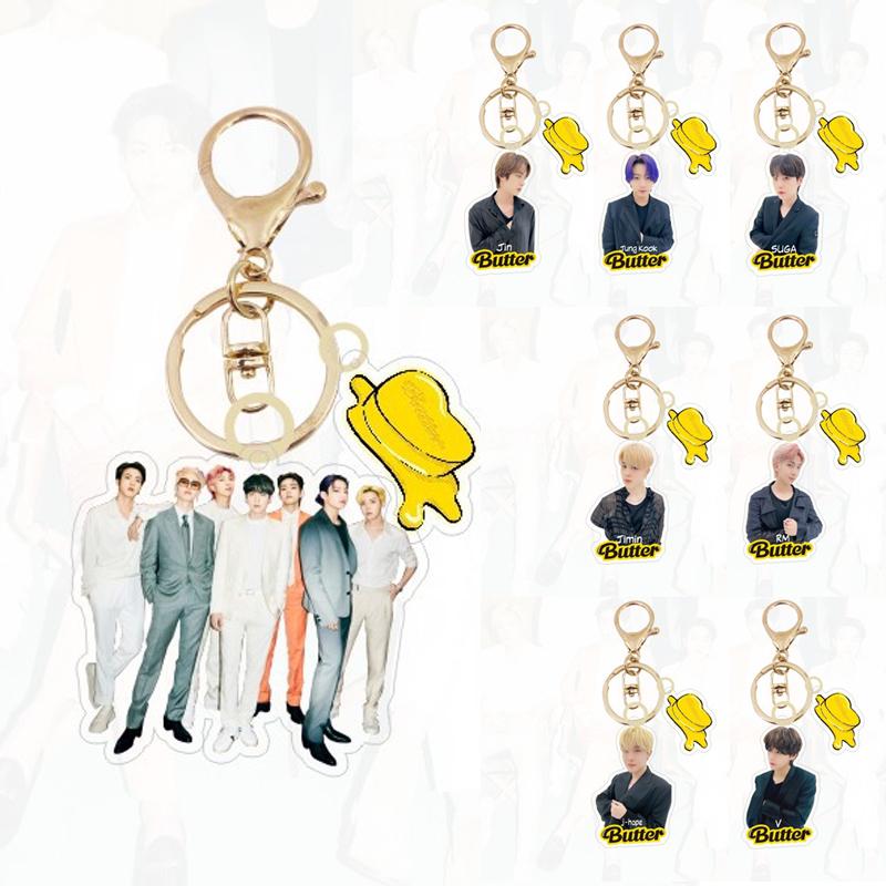 Buy 17Styles Cartoon Key Ring DIY Acrylic Keychain New Album Kpop BTS ...