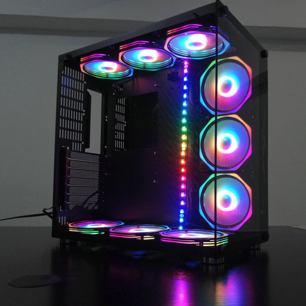 Buy COOLMOON RGB 120mm Double Aura Silent PC Case Cooler Fan w/Remote ...