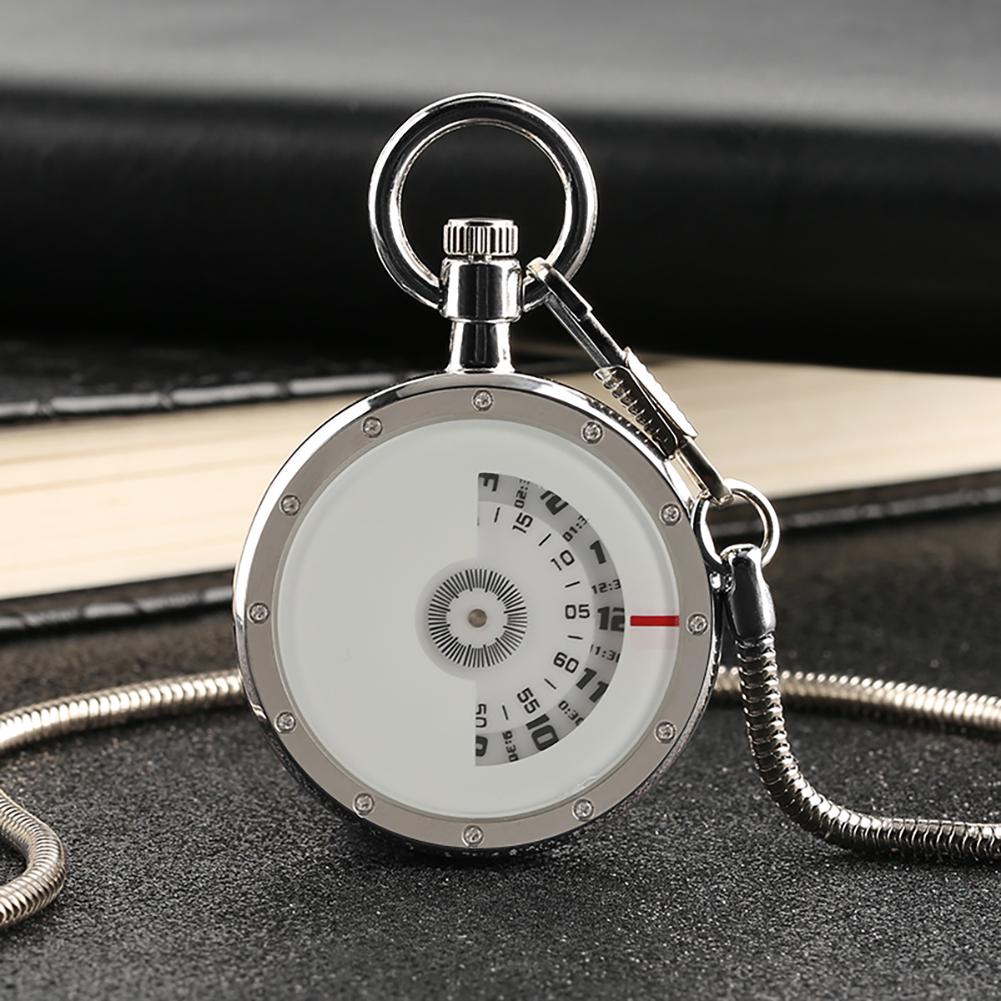 Men White Quartz Watches, Vintage Hollow Measurement Case Chain Pocket ...