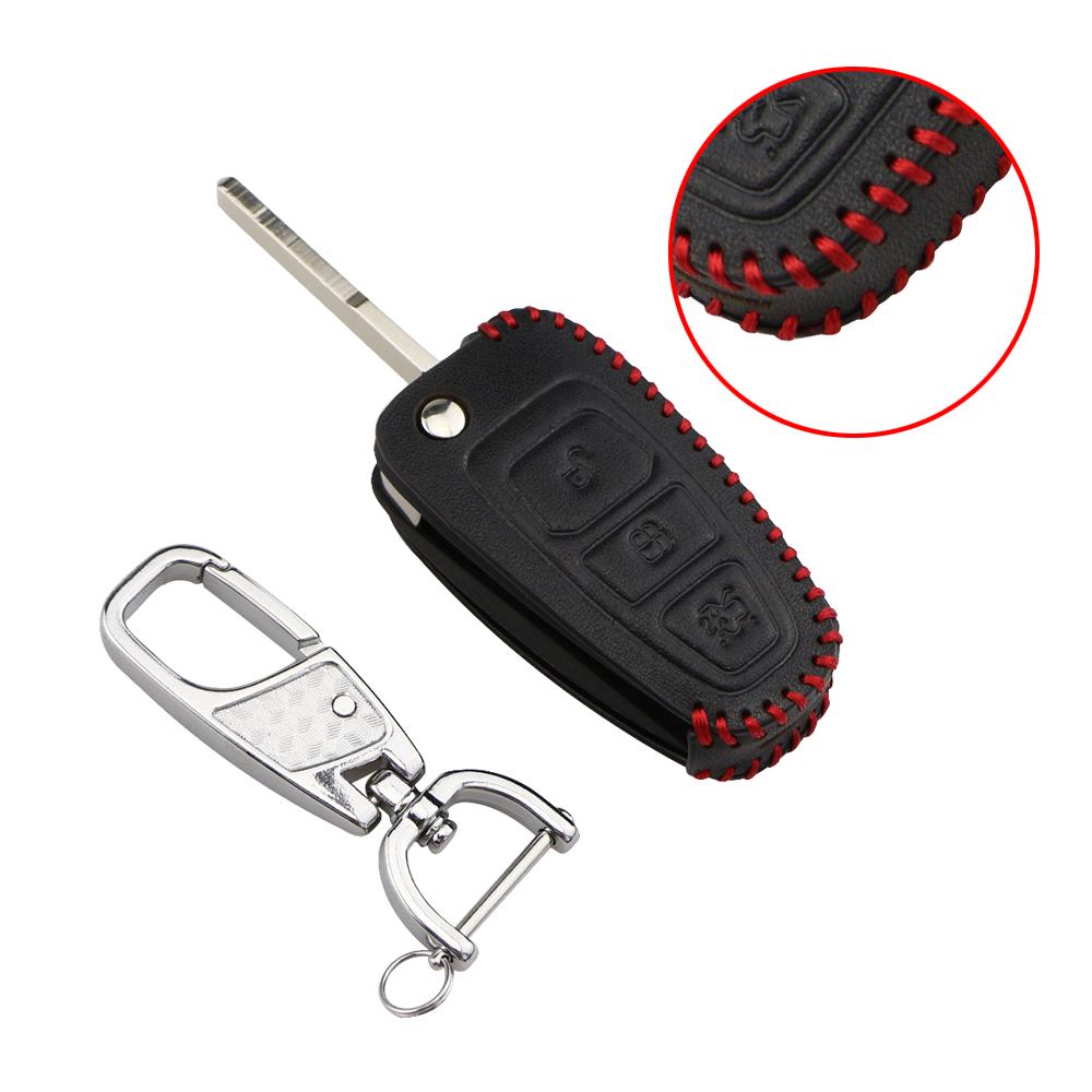 Buy Leather Car Key Case Key Cover Fit For Ford Ecosport 2015-2019 Kuga ...