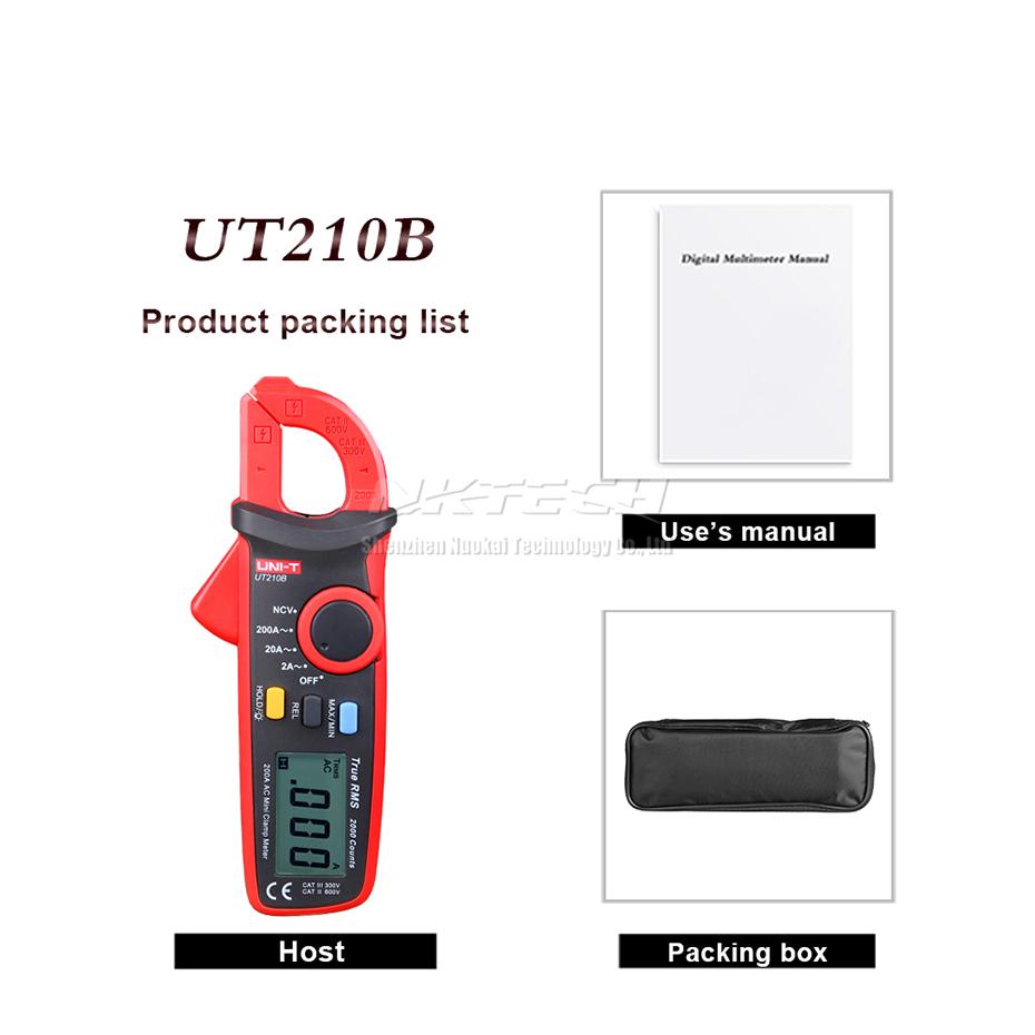 UNI-T ดิจิตอลแคลมป์มิเตอร์ UT210D UT210E UT210C UT210B UT210A True RMS ...