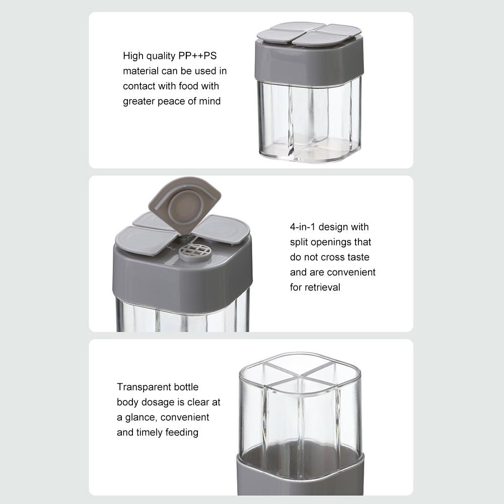Cheap 4-in-1 BBQ Condiment Storage Box Transparent Portable Seasoning ...