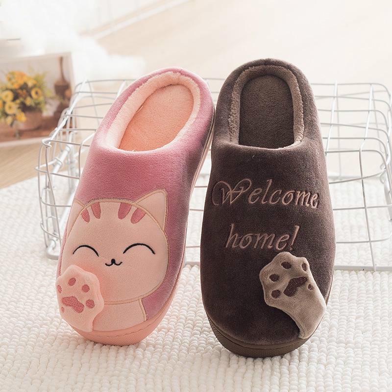 Buy Home Cotton Slipper Room Winter Package and Couple Cute Non-slip ...