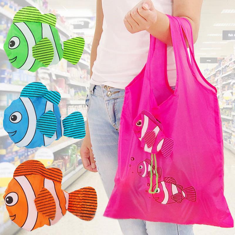 Buy Gift Shopping Bag Folding Fish Clown Tote Bag Bag Tote Fish ...