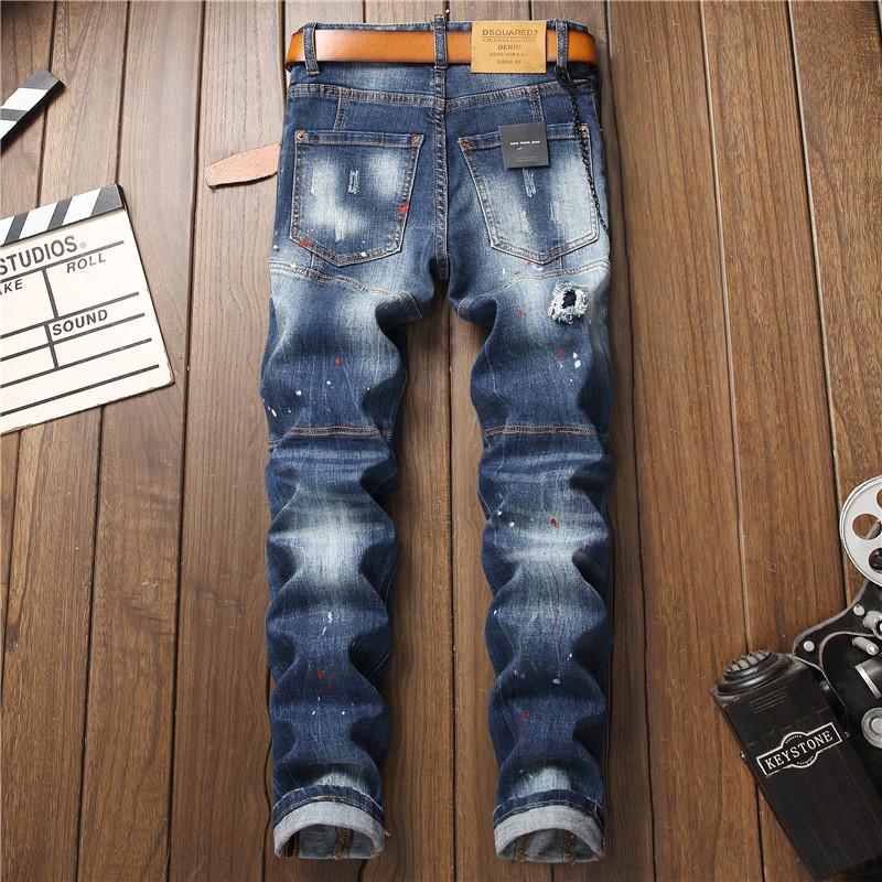 Buy Autumn and Winter New Elastic Digital Printing Jeans Men's Youth ...