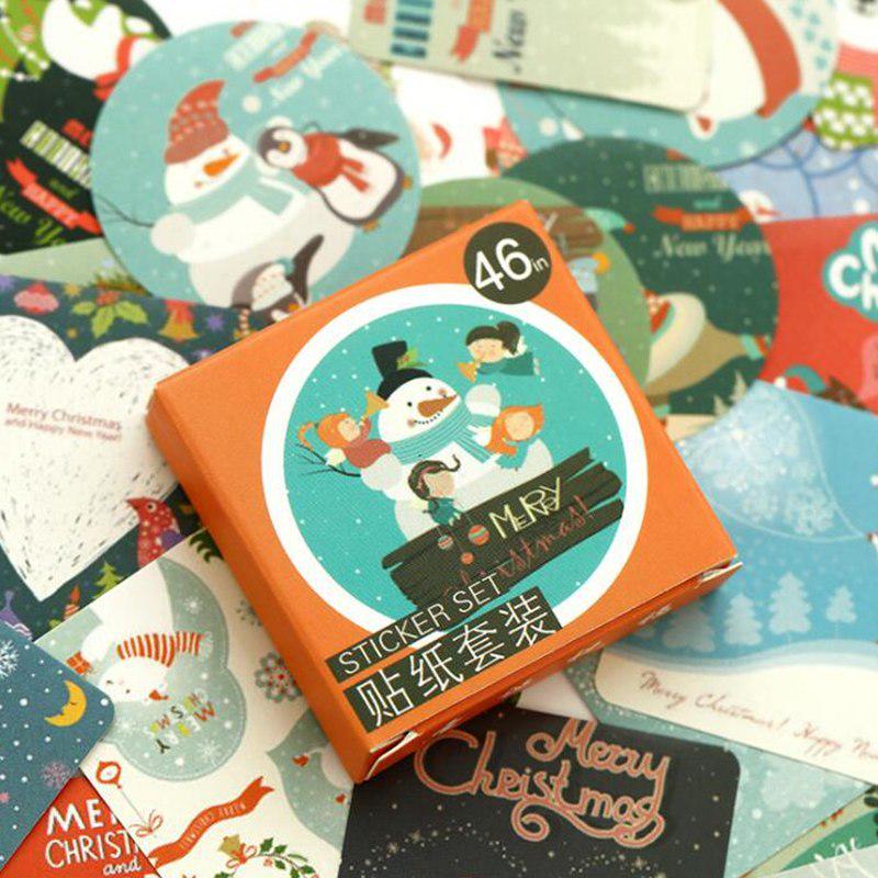 Buy 46Pcs/box Christmas Stickers PaperSticker Decoration Bullet Journal ...
