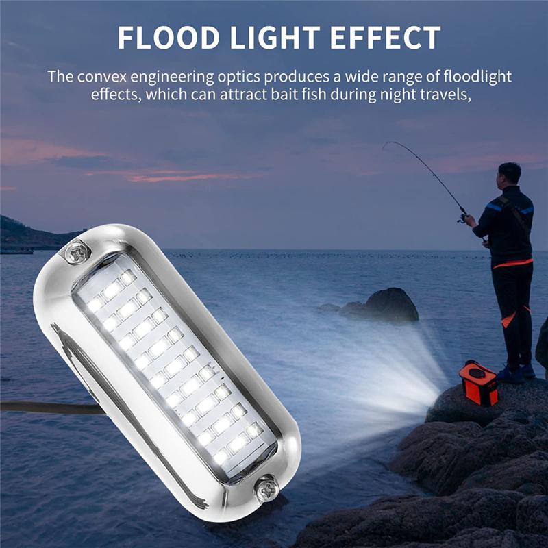 Satın alın 2Pcs 27 LED Stainless Steel Boat Transom Light Underwater ...