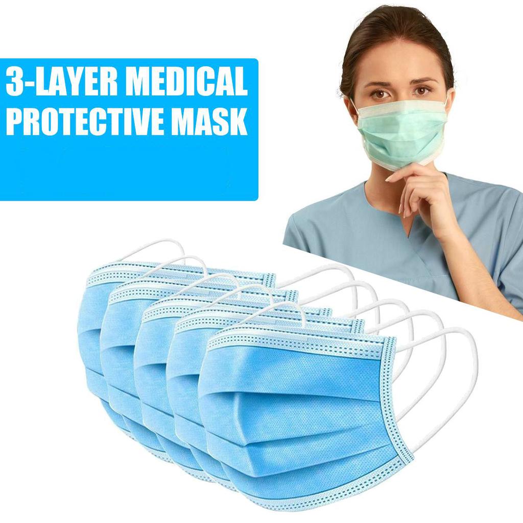 Buy Face Masks Disposable 3 Layers Anti-Flying-saliva Anti-Dust Anti ...