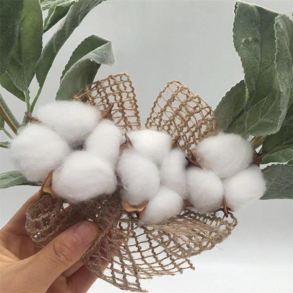 Cheap Wrought Iron Artificial Cotton Wreaths Wall Hanging Decoration ...