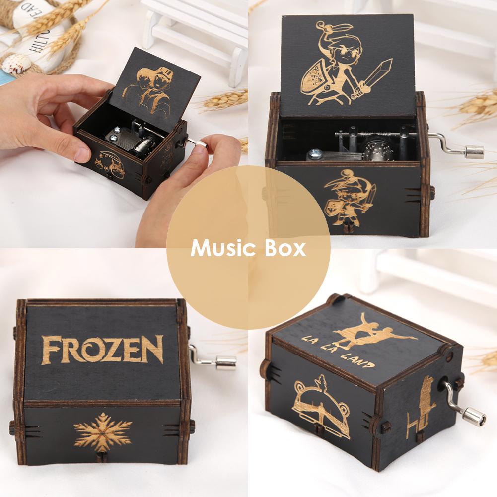 Buy Vintage Wooden Hand Cranked Music Box Retro Home Ornaments Crafts ...