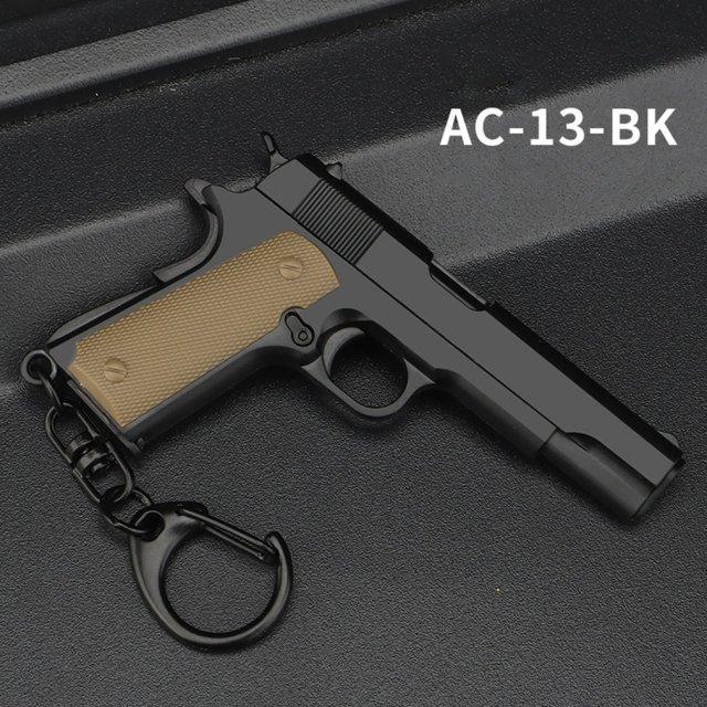 Buy Tactical Pistol Shape Keychain Mini Portable Decoration Detachable ...