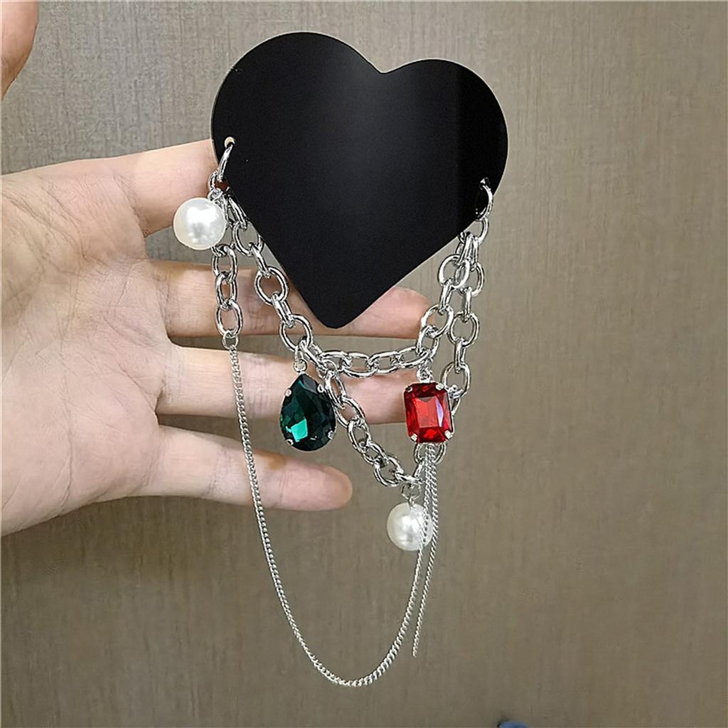 Buy HHNN Black Big Love Exaggerated Accessories Personality Peach Heart ...