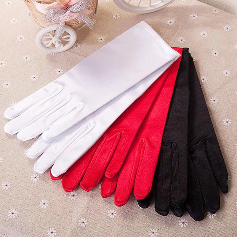Buy Women Fashion Thin Stretched Soft Spandex Glove Solid Color Gloves ...