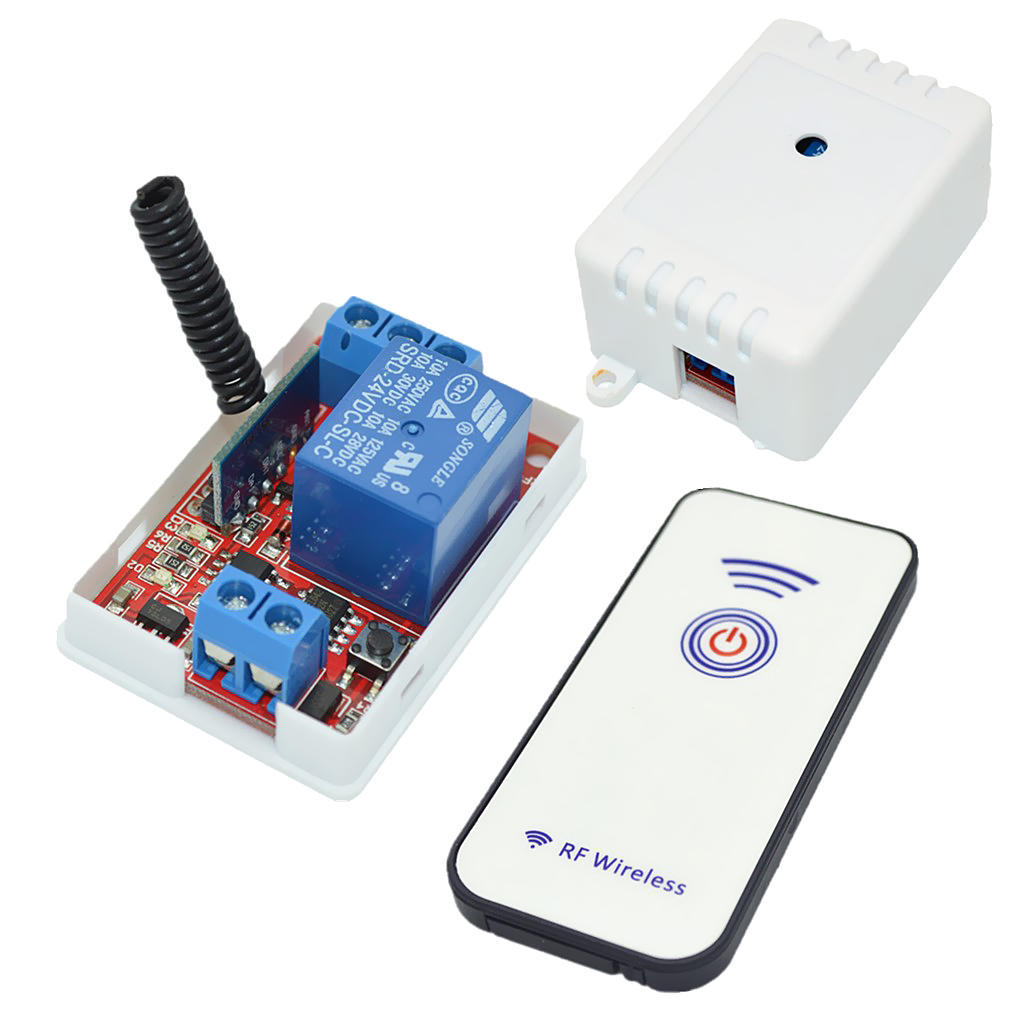 Buy 24V 1 Channel 433M Button RF Remote Control Switch + Receiver ...