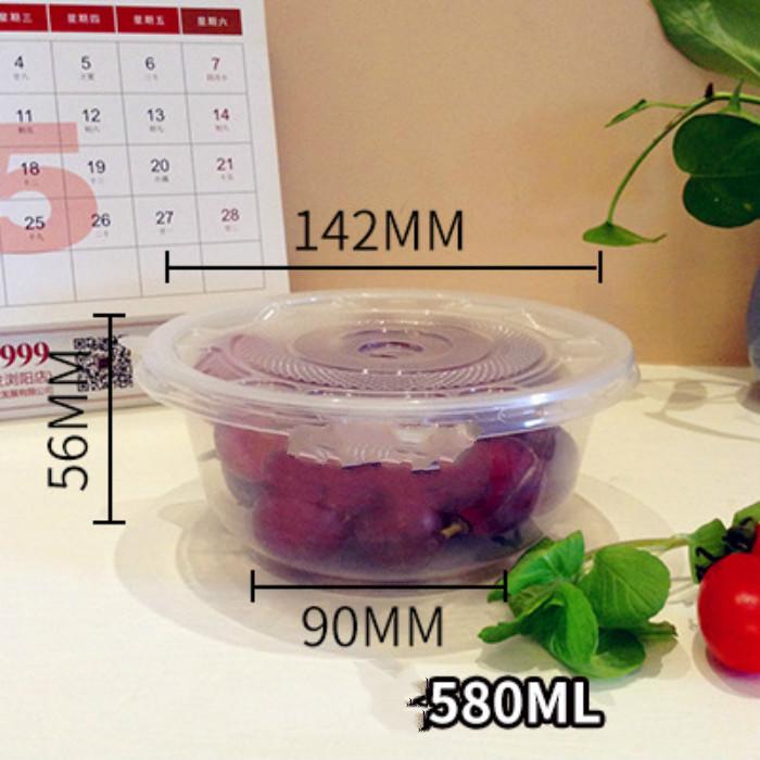 Buy 50Pcs/Set One-off Clear Plastic Bowls With Sealed Cap Kitchen Multi ...