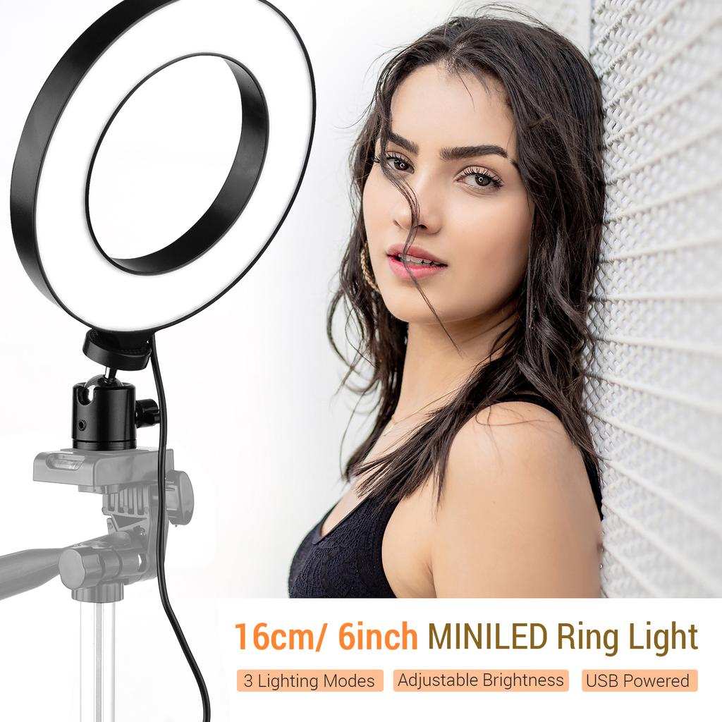 Buy 16cm6inch Mini LED Ring Light Fillin Lamp USB Powered 3 Lighting ...
