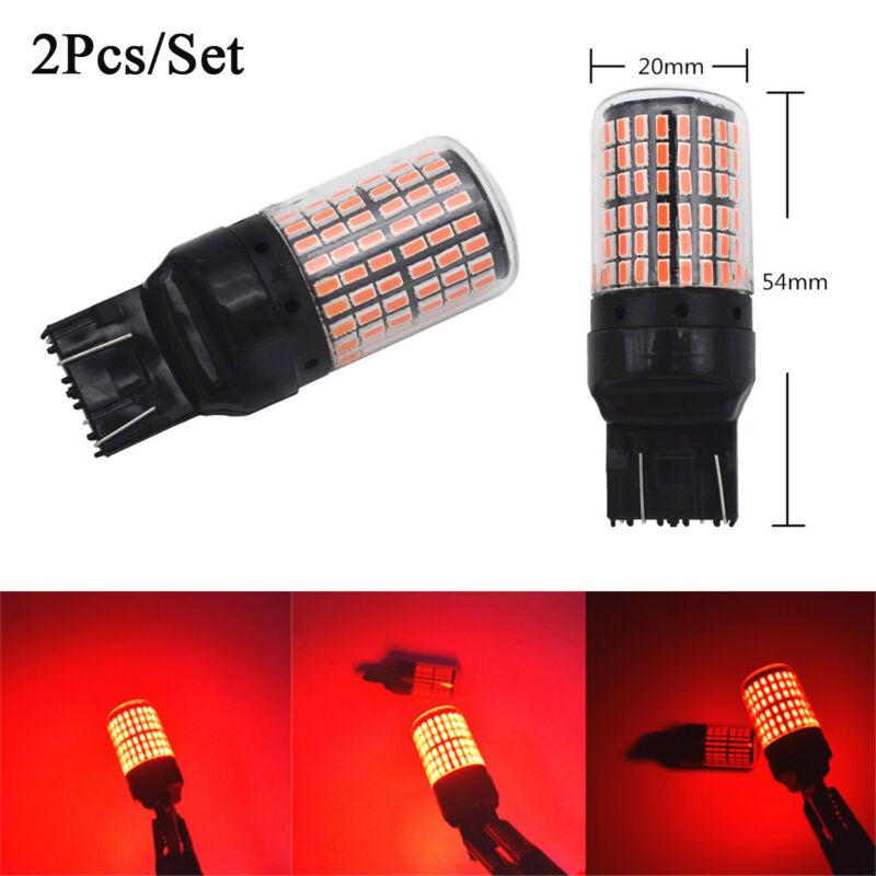 Buy 2Pcs T20 7443 3014 144SMD Red LED Canbus Tail Brake Flash Strobe ...