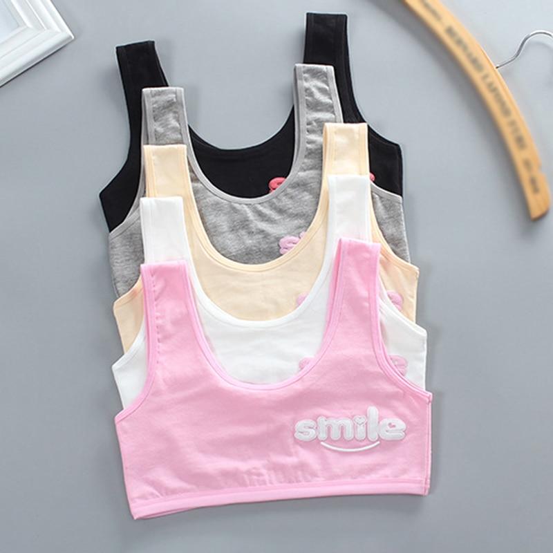 Buy Girls Bra Junior High School Students Solid Color Comfortable ...