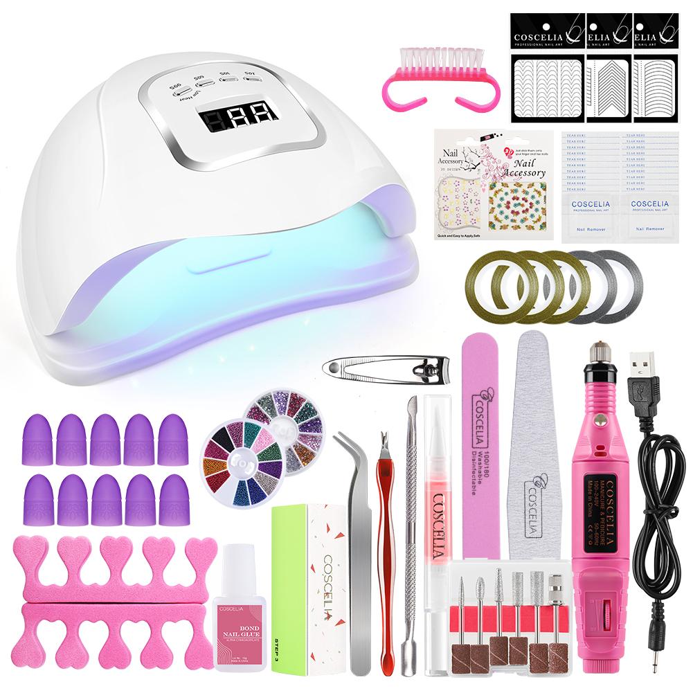 Buy COSCELIA 80w LED UV Nail Lamp Kit For Manicure Set Nails Art ...