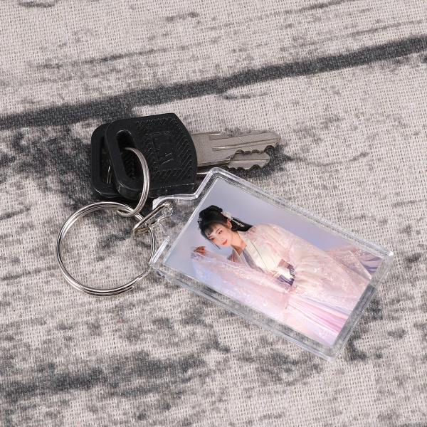 30pcs Acrylic Key Chain Photo Frame Key Ring Creative Fashionable Key ...