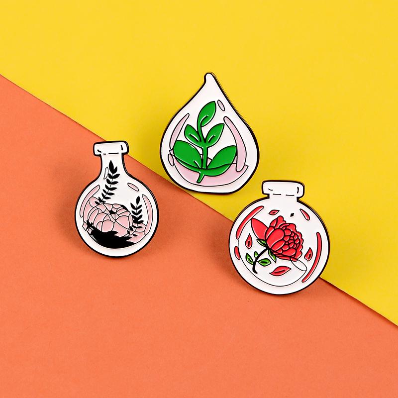 Satın alın Potted Plants Enamel Pin Bottles Brooches Clothes Shirt ...