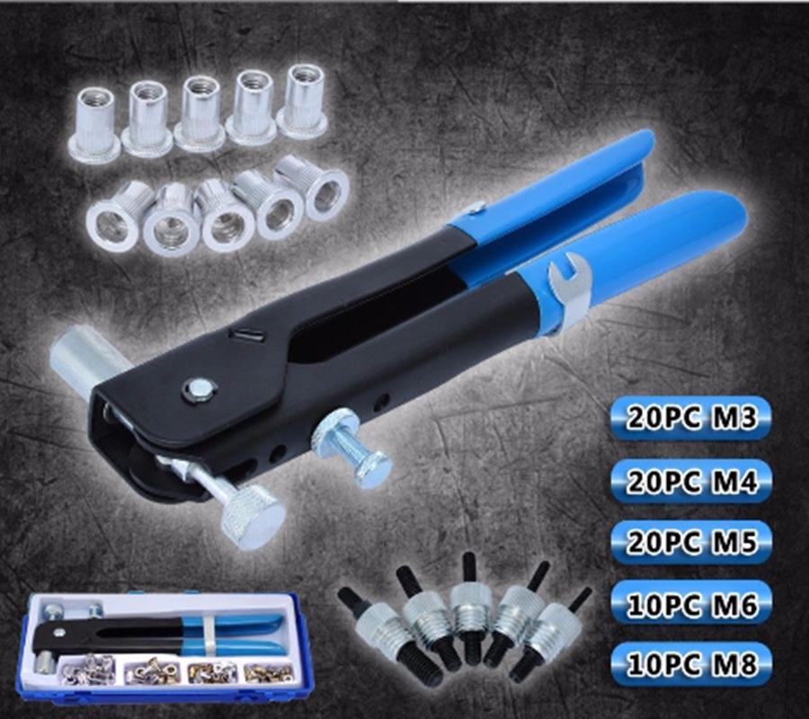 Buy Threaded Nut Rivet Tool Riveter Rivnut Nutsert Gun Riveting Kit for ...