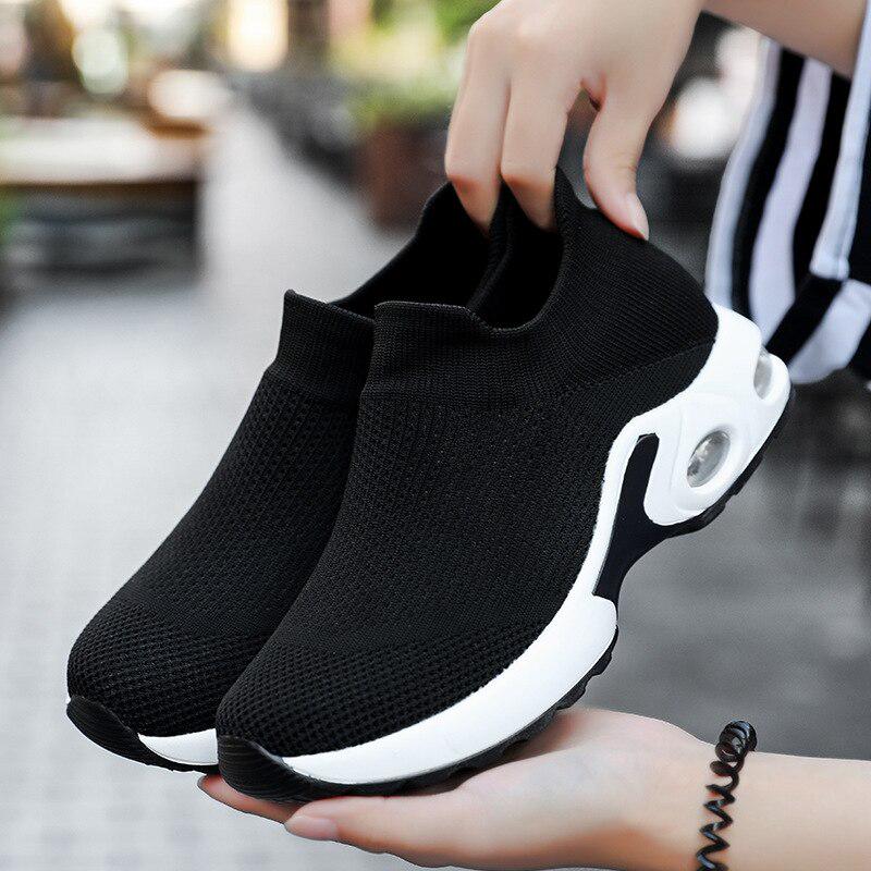 Buy Women Walking Shoes Flat Platform Slip On Mesh Wedge Sneakers ...
