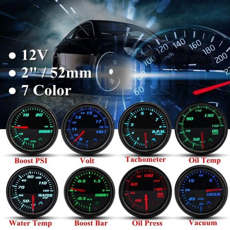 Buy Universal Car Auto 2 inch 52mm LED Gauge Boost Bar/PSI/Water Temp ...