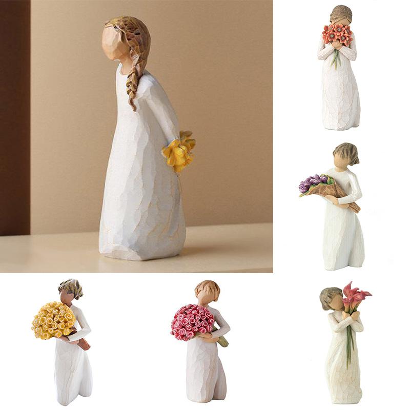 Buy 1PC Modern Ornament Miniature Statue Gift Statuette Resin Girl ...