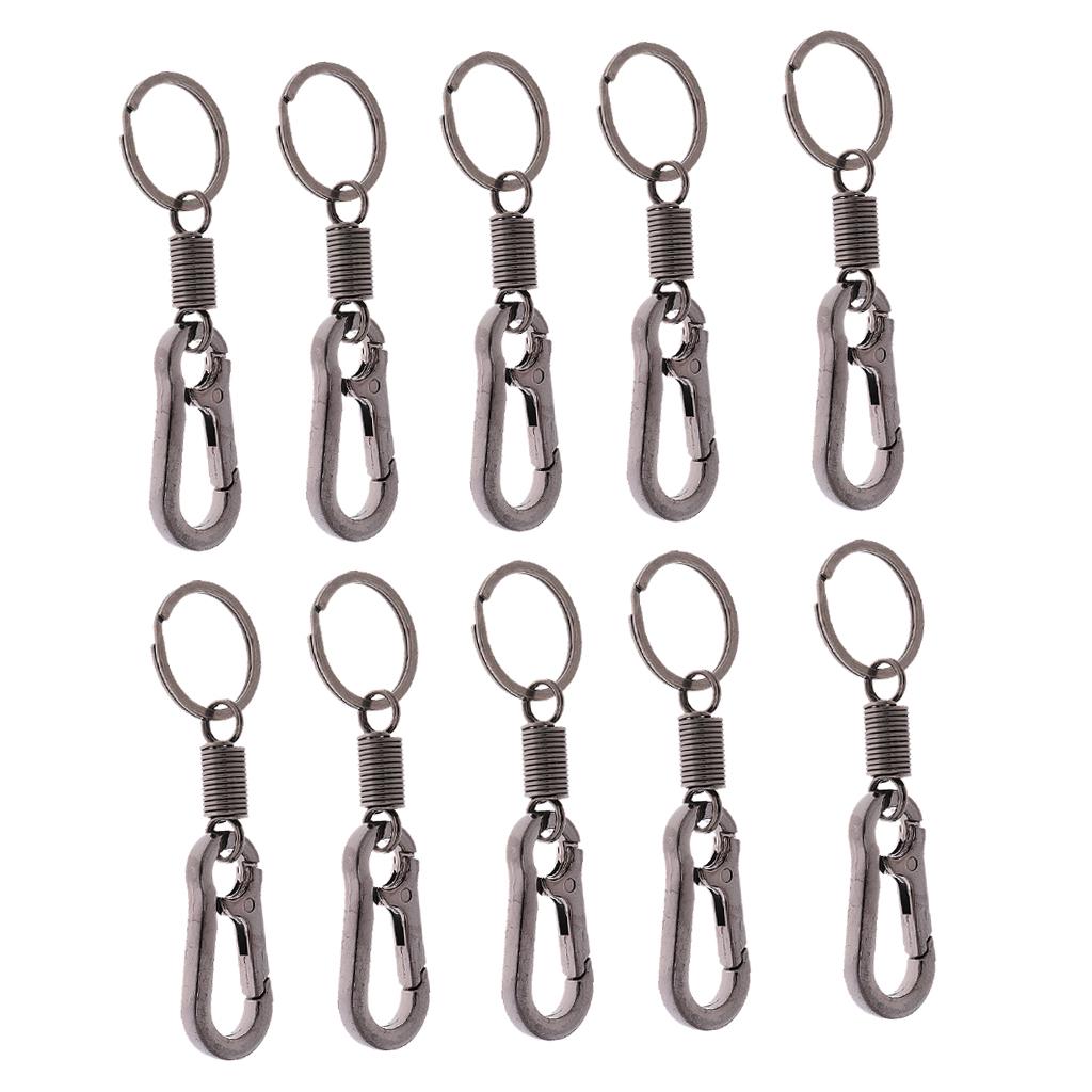 Buy 10 Pack Stainless Steel Spring Gourd Buckle Belt Clip Loop Keychain ...