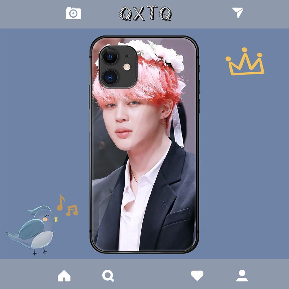 Park Jimin BTS-BangTan Kpop Tempered Glass Phone Case Cover For IPhone ...