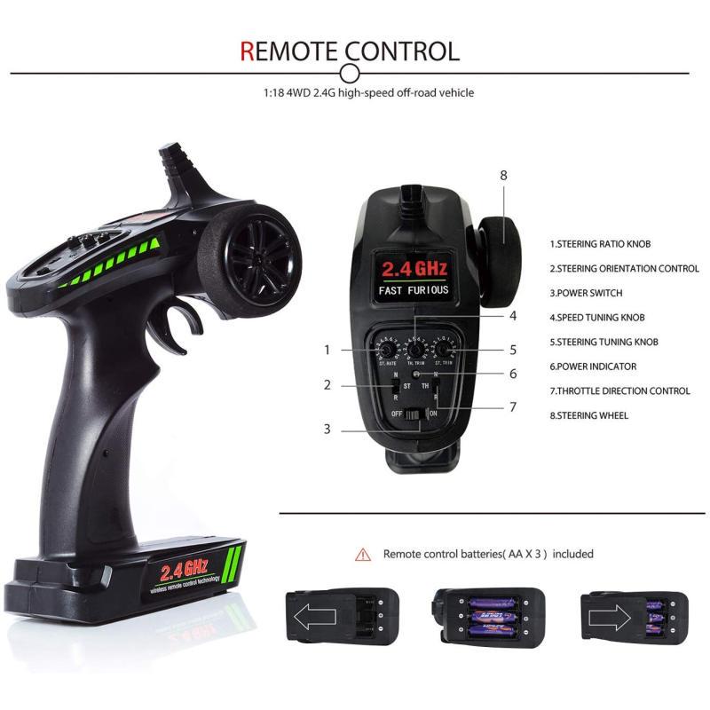 Buy 9300 Remote Control Car Terrain Electric Off Road Truck 1:18 Scale ...