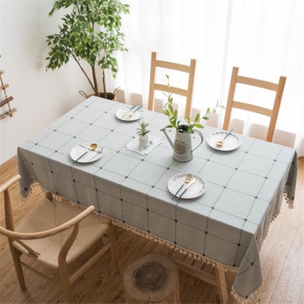 Buy Nappe de table basse rectangulaire en coton de couleur pure avec ...