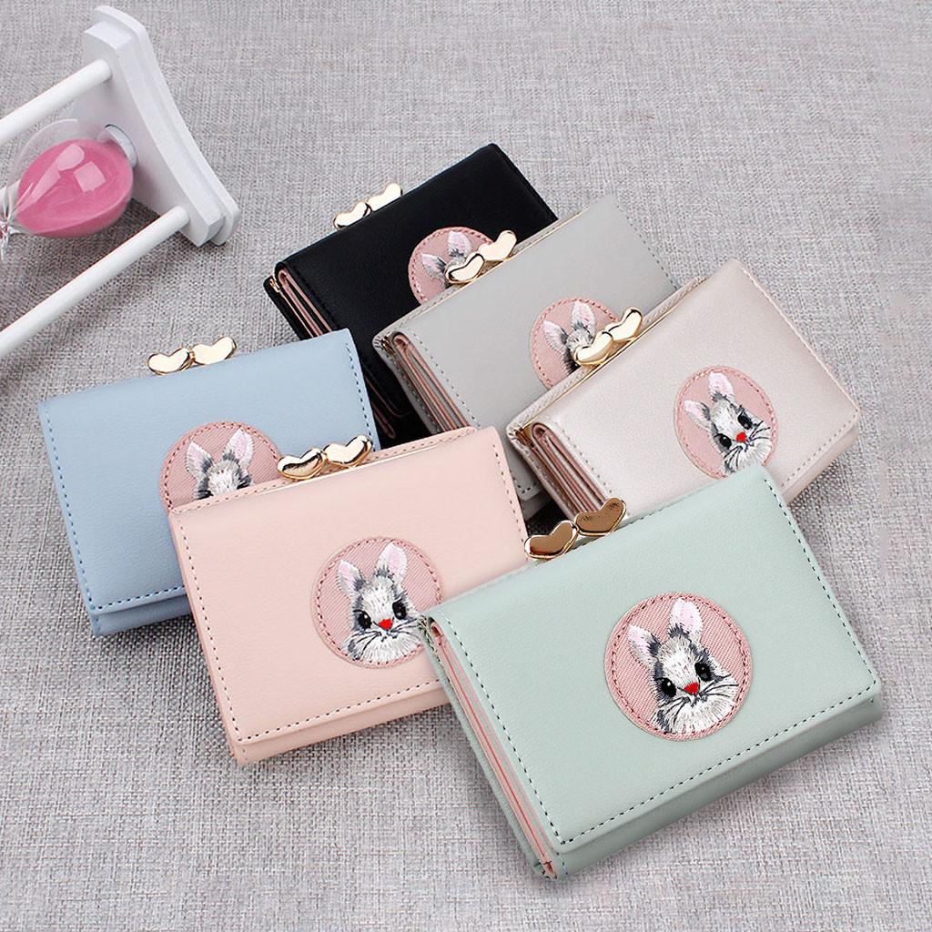 Buy [ZW] Women Short Wallets Cute Rabit Purses Small Fold Female Coin ...