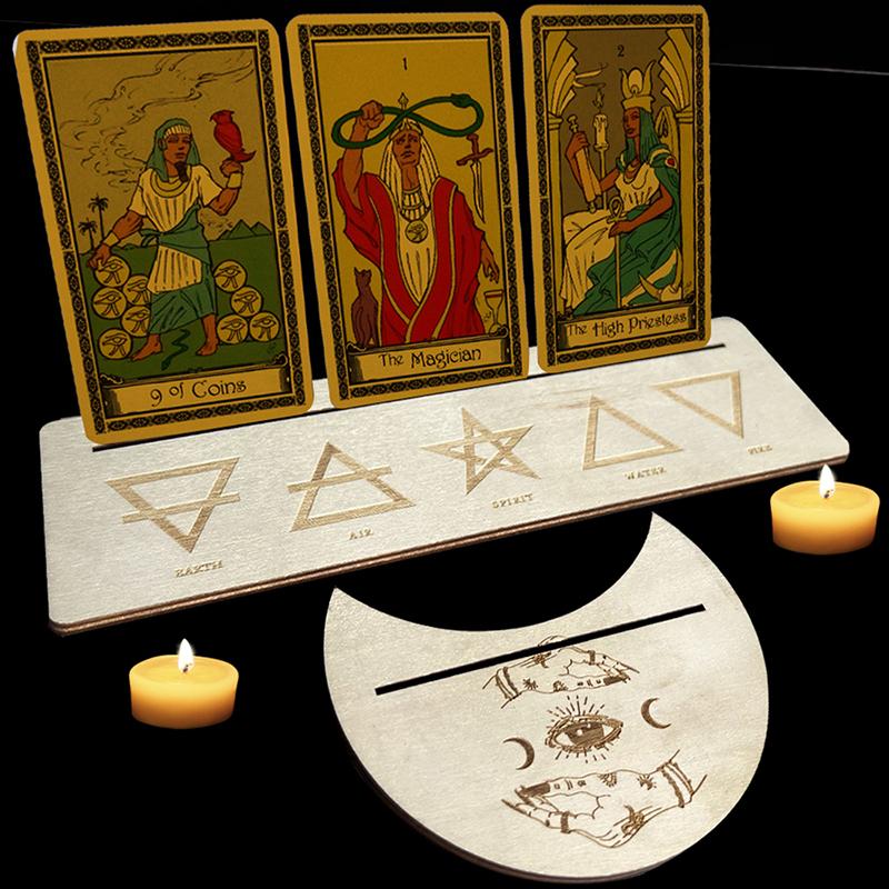 Cheap 2/4Pcs Wooden Tarot Card Stand For Witch Divination Tools Display ...