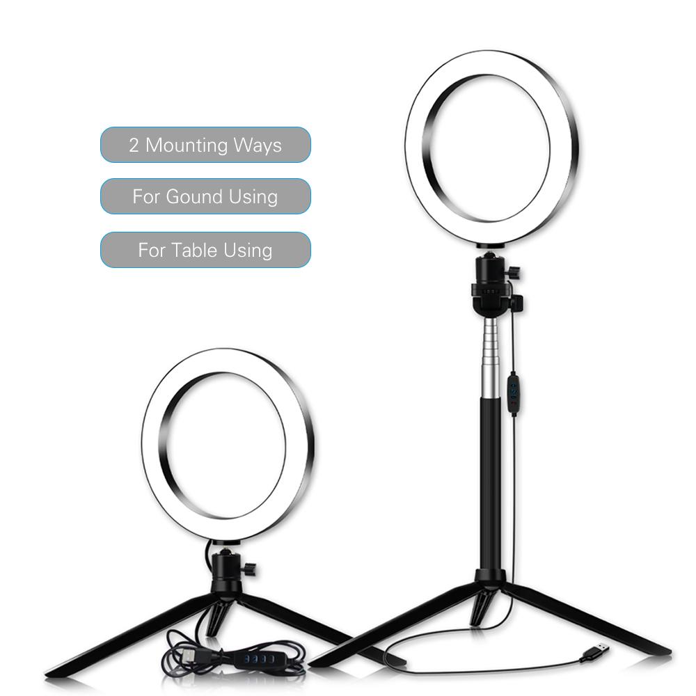Buy 20cm8inch LED Ring Light 3 Colors 35006500K Temperature 10 Levels ...