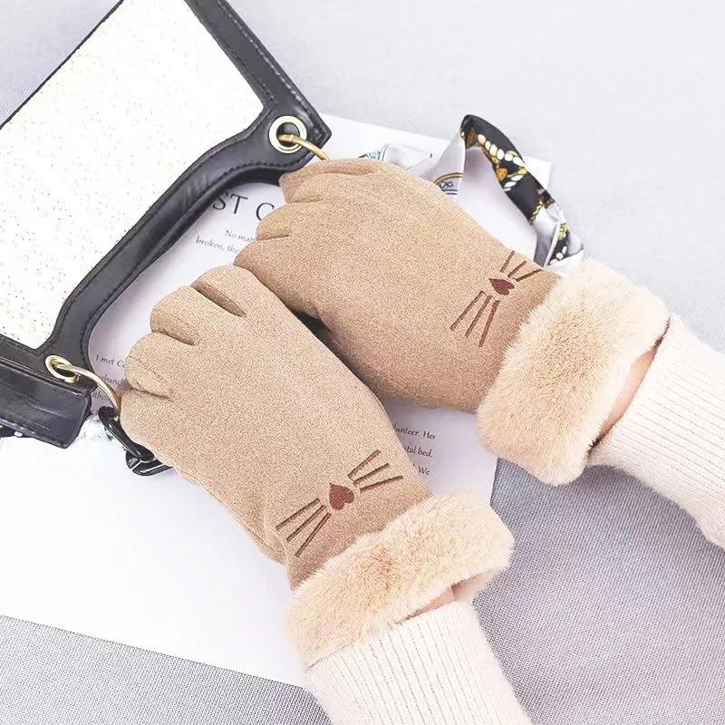 Cheap Women's Winter Self-heating Warm Gloves Plus Velvet Thick Cotton ...