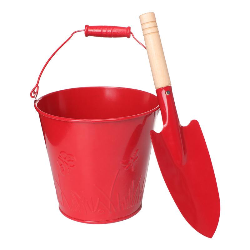 Buy Outdoor Beach Bucket Shovel Metal Iron Bucket Sand Toy Container ...