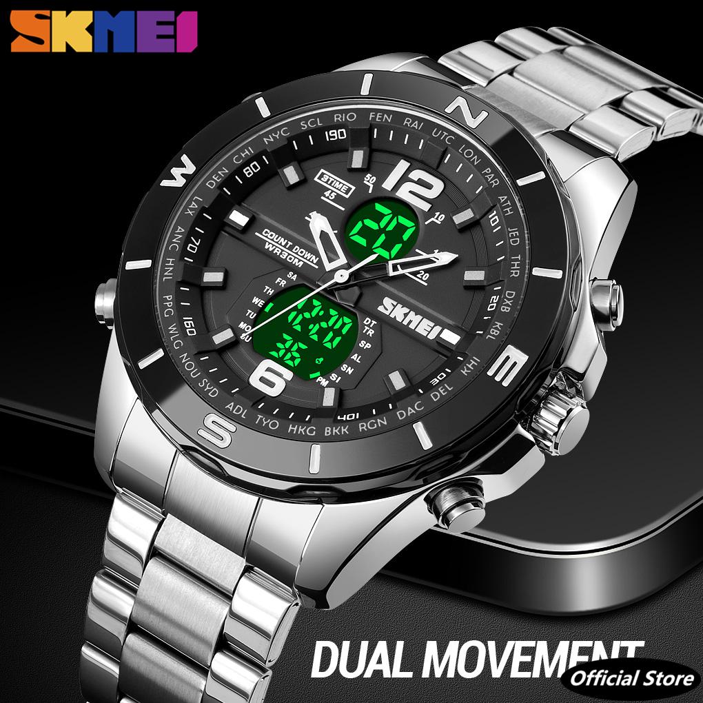 SKMEI Men's Sport Watches Dual display watch LED light Military ...