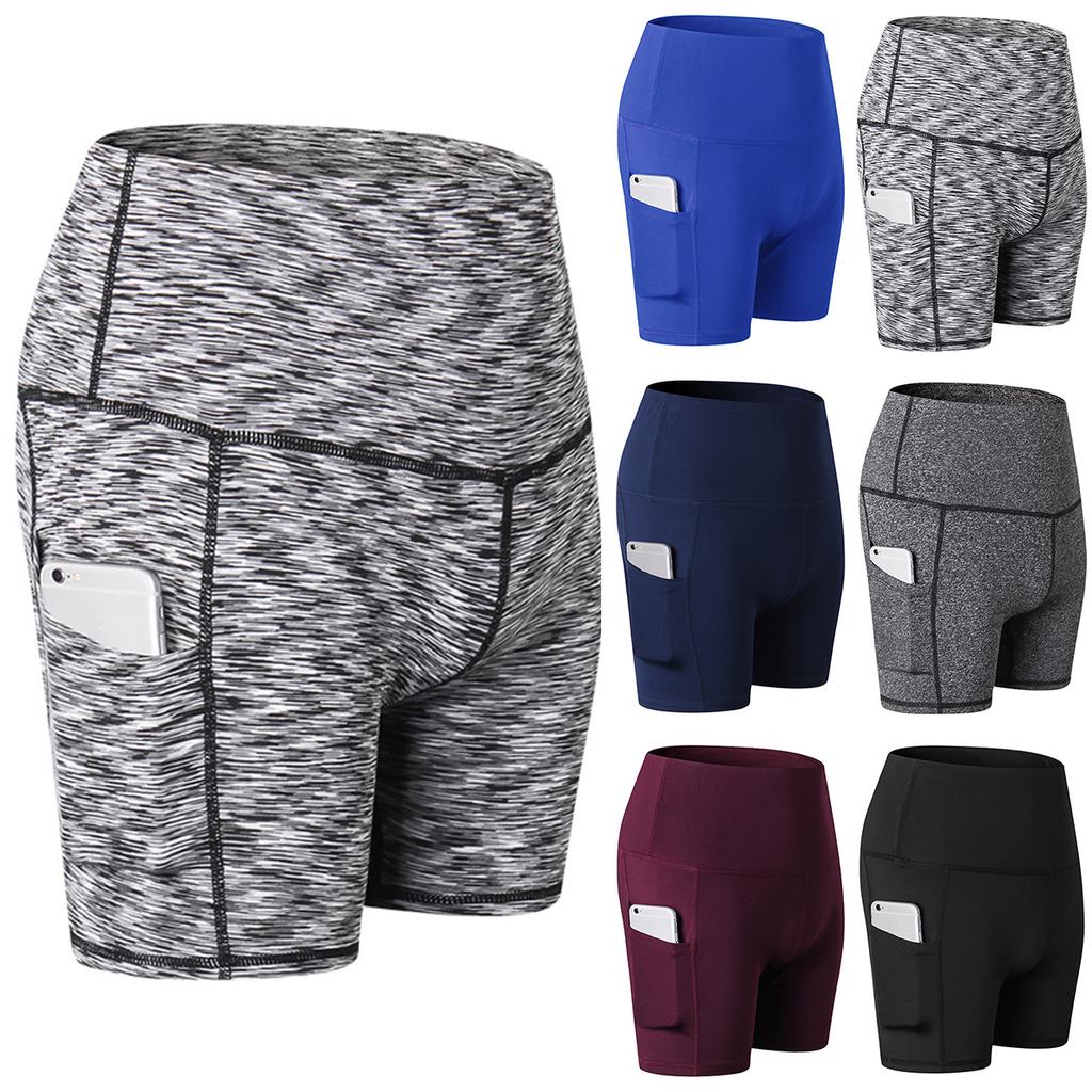 Buy Women Solid Color Bodycon Shorts Push Up Hip Pants Summer Workout ...